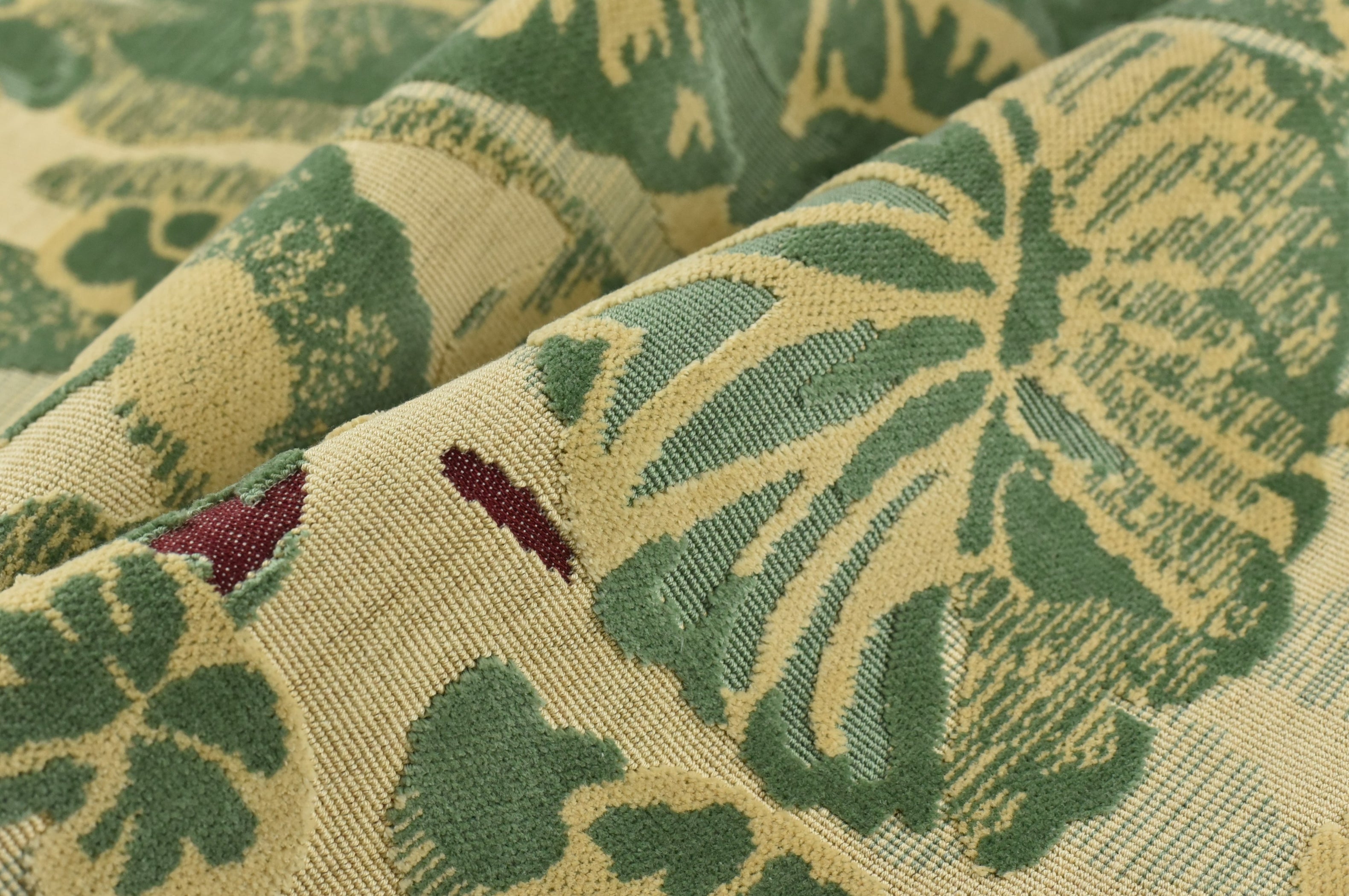 Heavy Duty Floral Jacquard Linen Tencel Blend Water Lily Raised Cut ...
