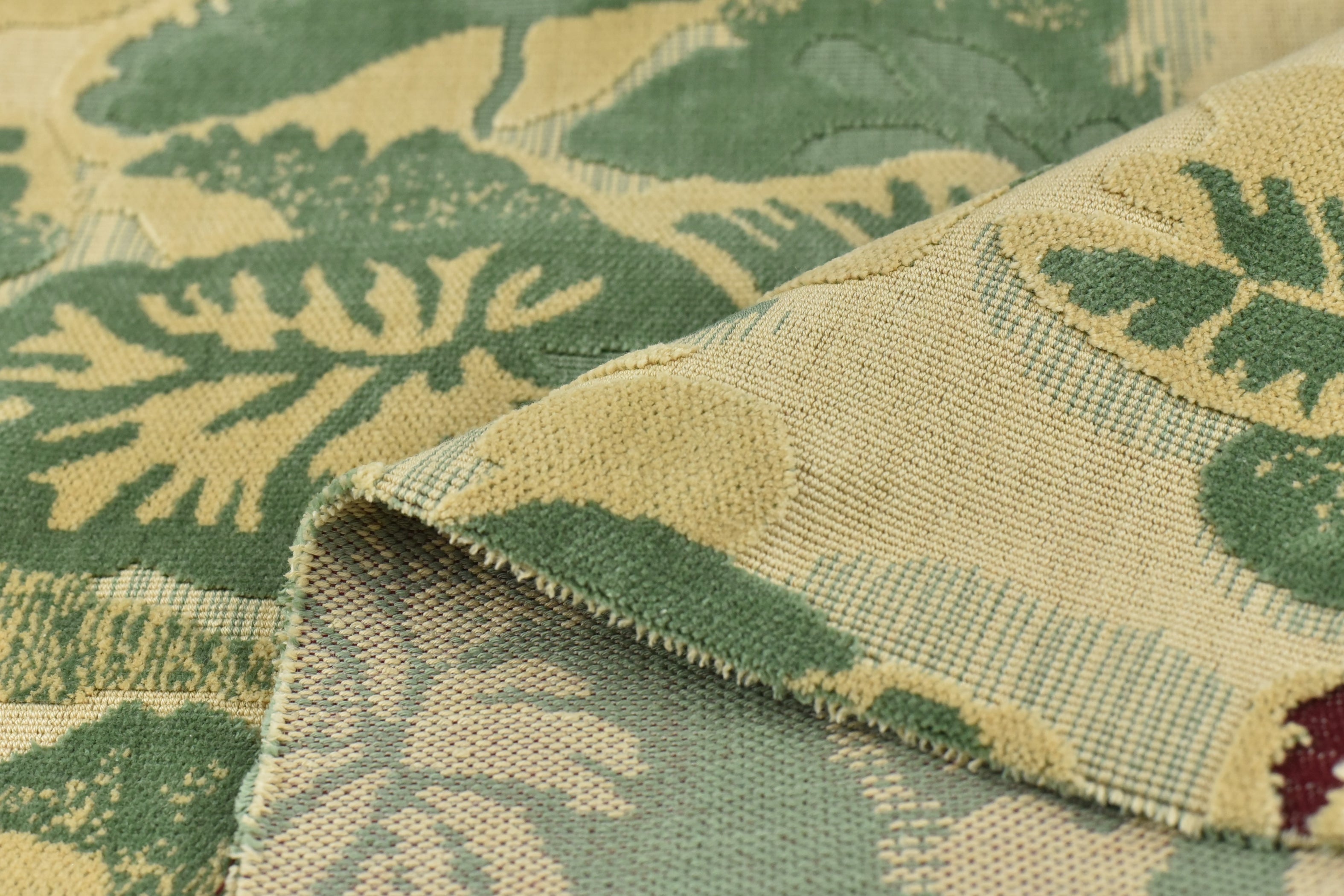 Heavy Duty Floral Jacquard Linen Tencel Blend Water Lily Raised Cut ...