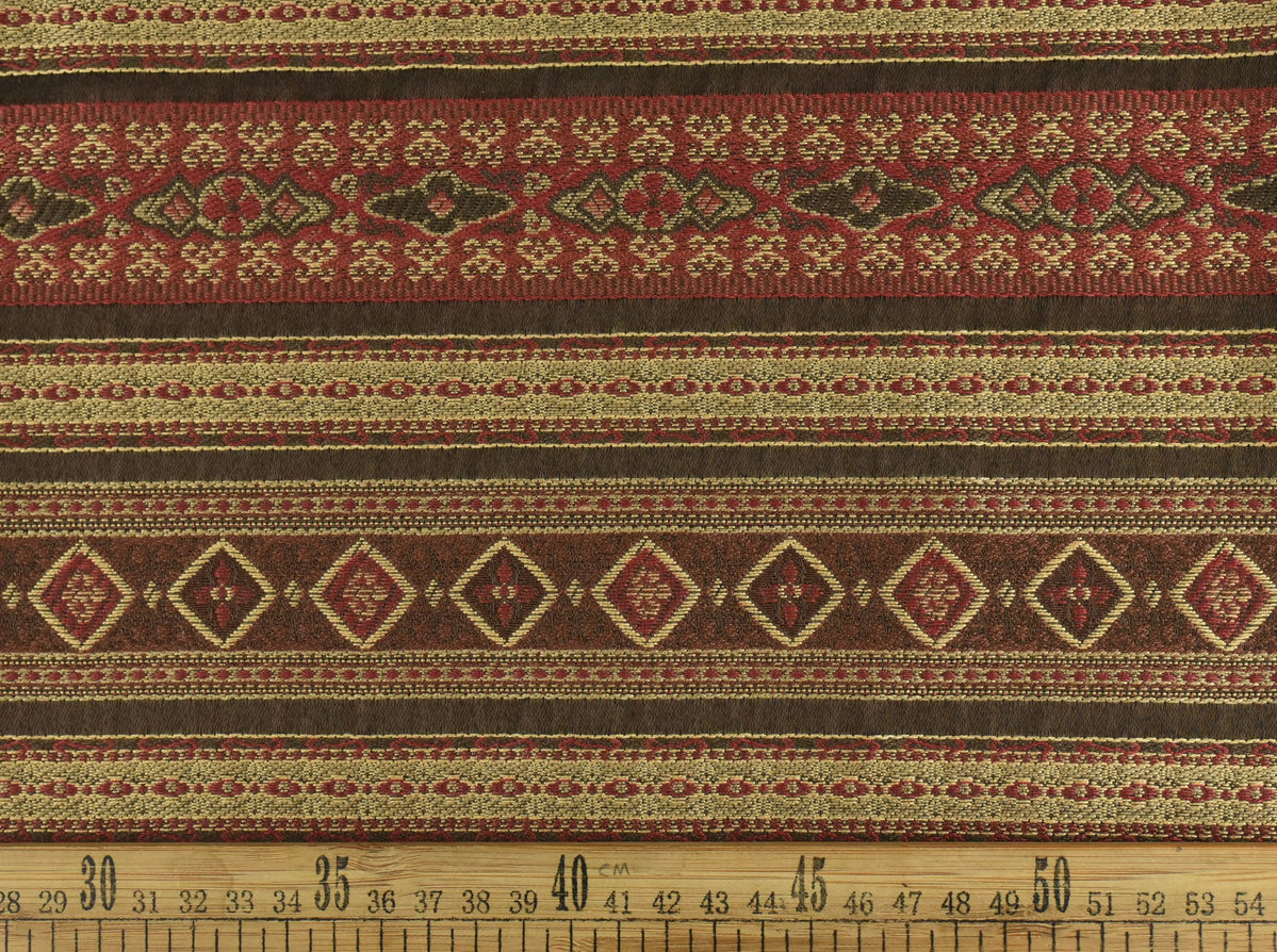 Vintage Bohemian Boho Ethnic Upholstery Fabric in Red Brown Gold|Trendy ...