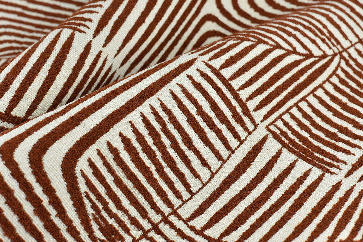 Heavy Weight Burnt Orange Abstract Geometric Woven Upholstery Fabric ...