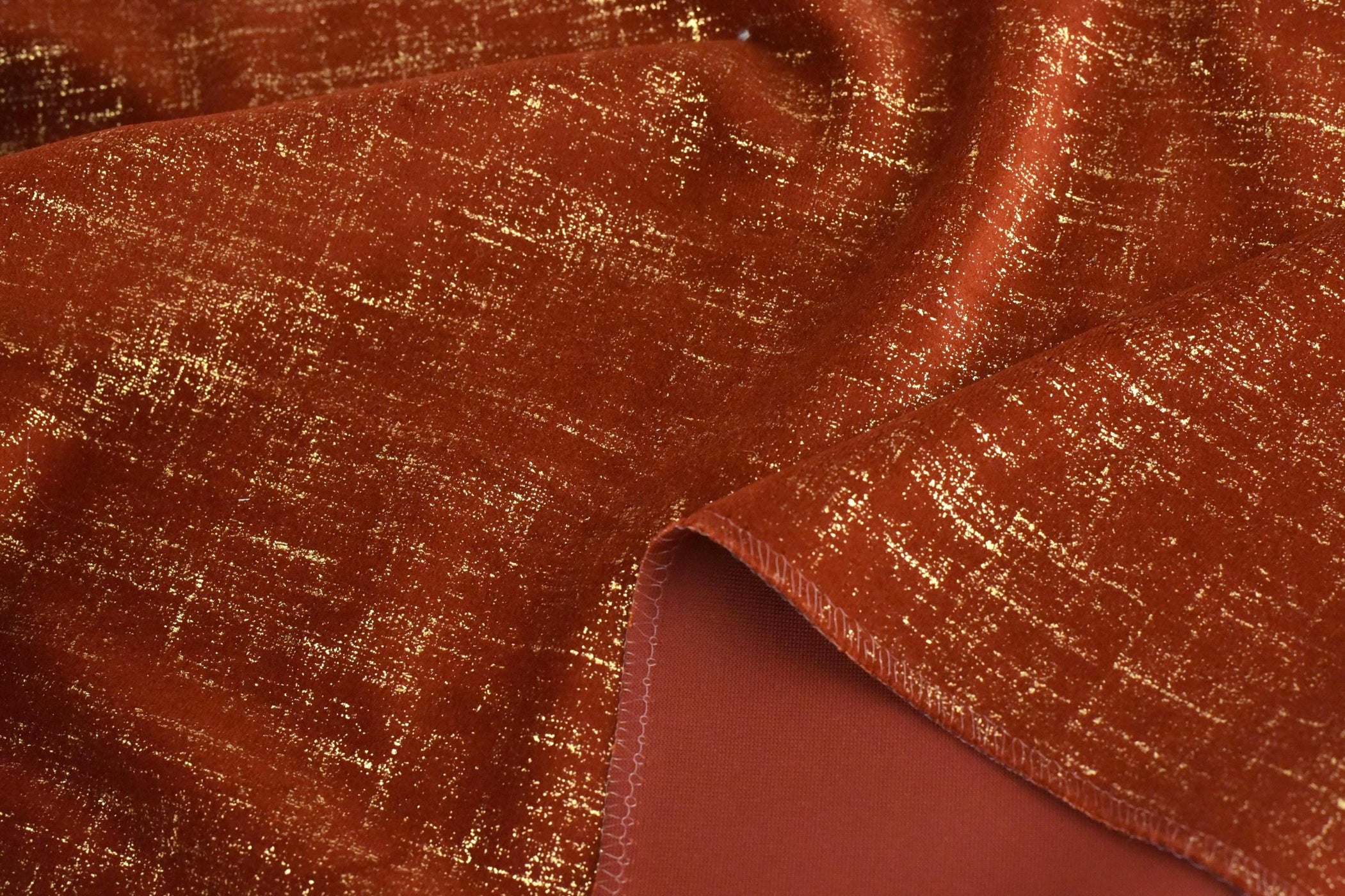 High End Heavy Weight Burnt Orange Gold Foil Shiny Abstract Pattern ...