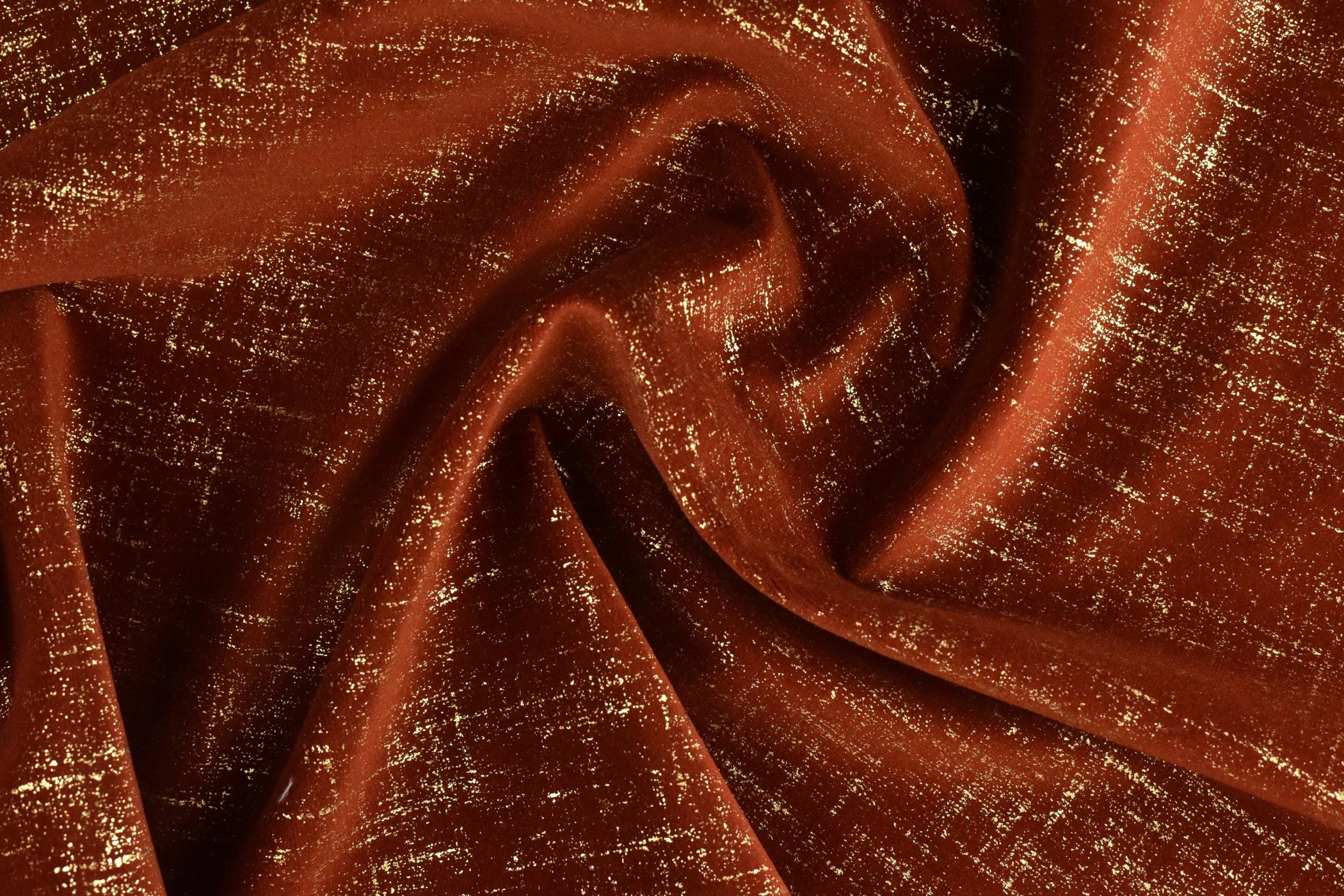 High End Heavy Weight Burnt Orange Gold Foil Shiny Abstract Pattern ...