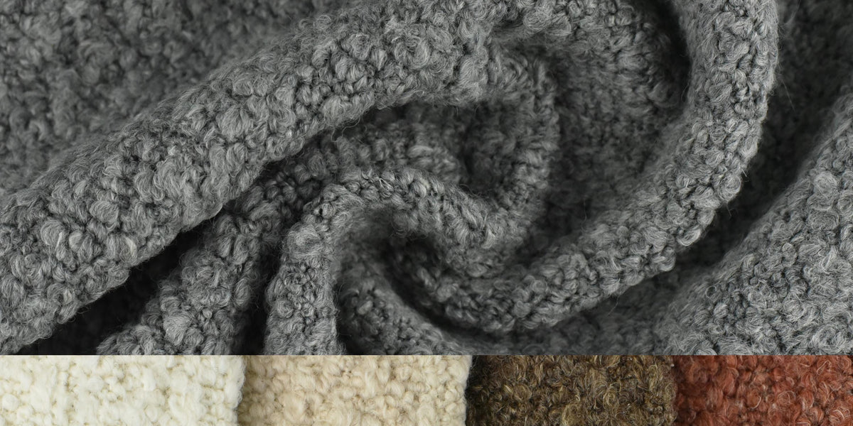 Heavy Weight Wool Linen Blend Textured Boucle Upholstery Fabric For ...