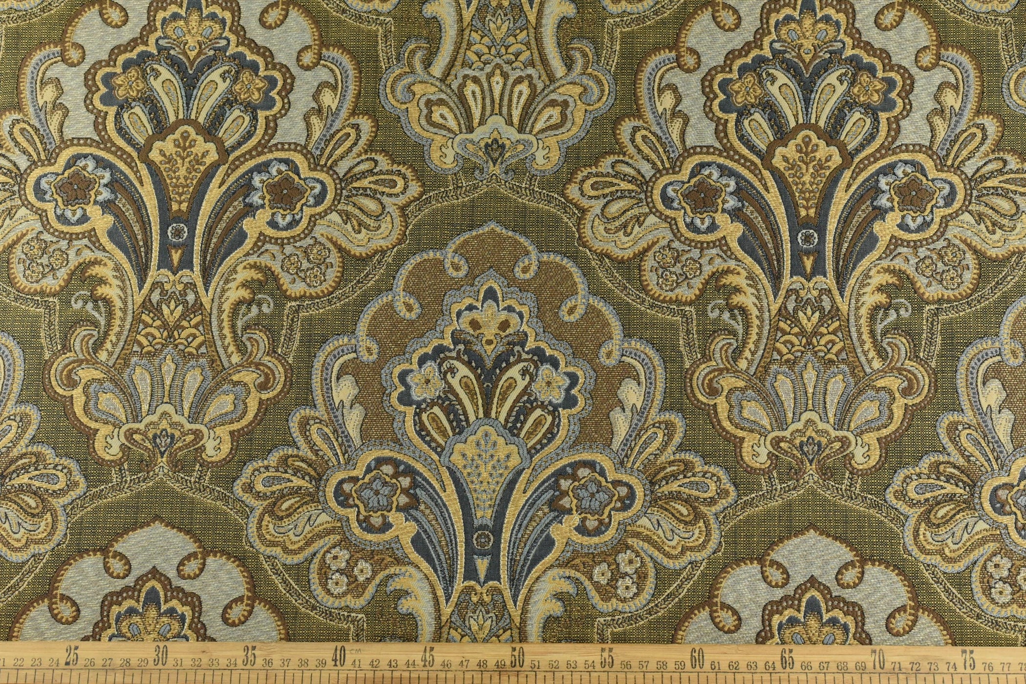 French Country Gold Bronze Traditional Damask Floral Jacquard ...