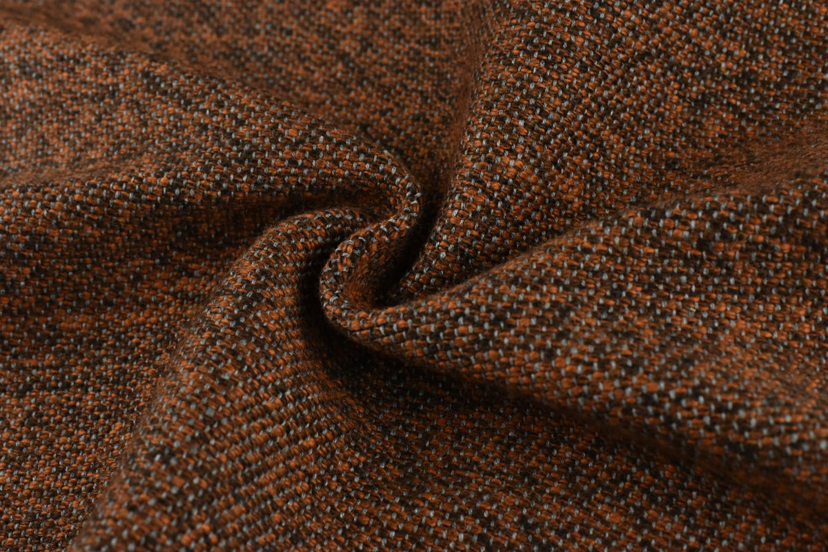 Extra Heavy Weight Wool Linen Blend Rust Brown Upholstery Fabric For ...