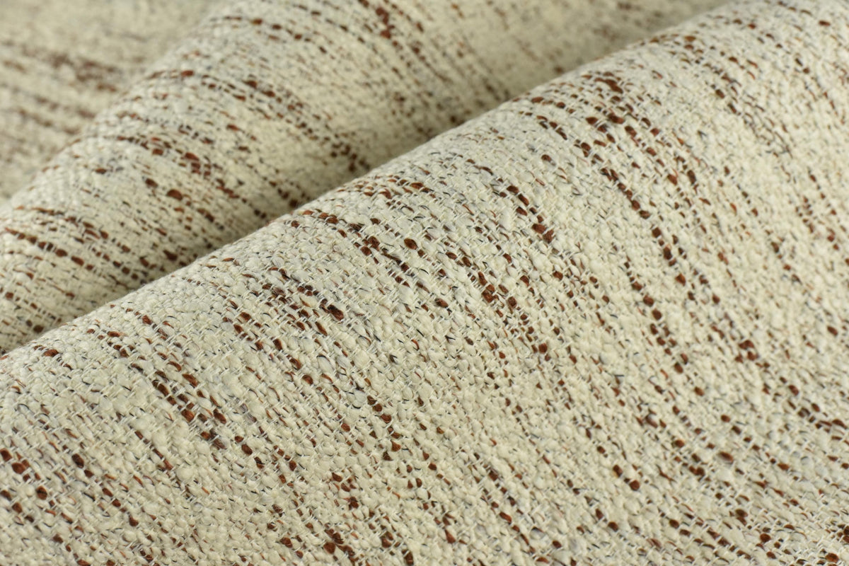 Heavy Weight Cream Rust Brown Textured Wool Blend Upholstery Fabric ...